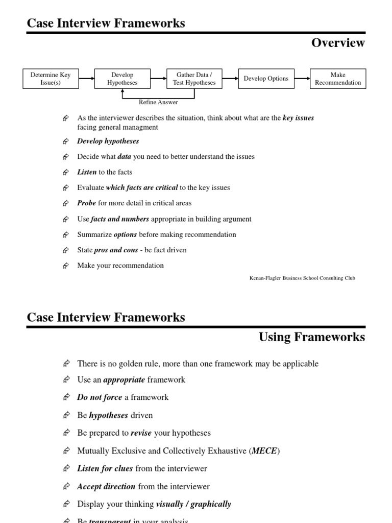Case Interview - Prep - Frameworks PDF | PDF | Mergers And Acquisitions ...