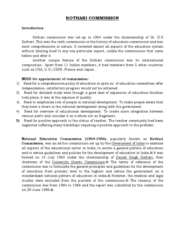 Kothari Commission | PDF | Value (Ethics) | Human