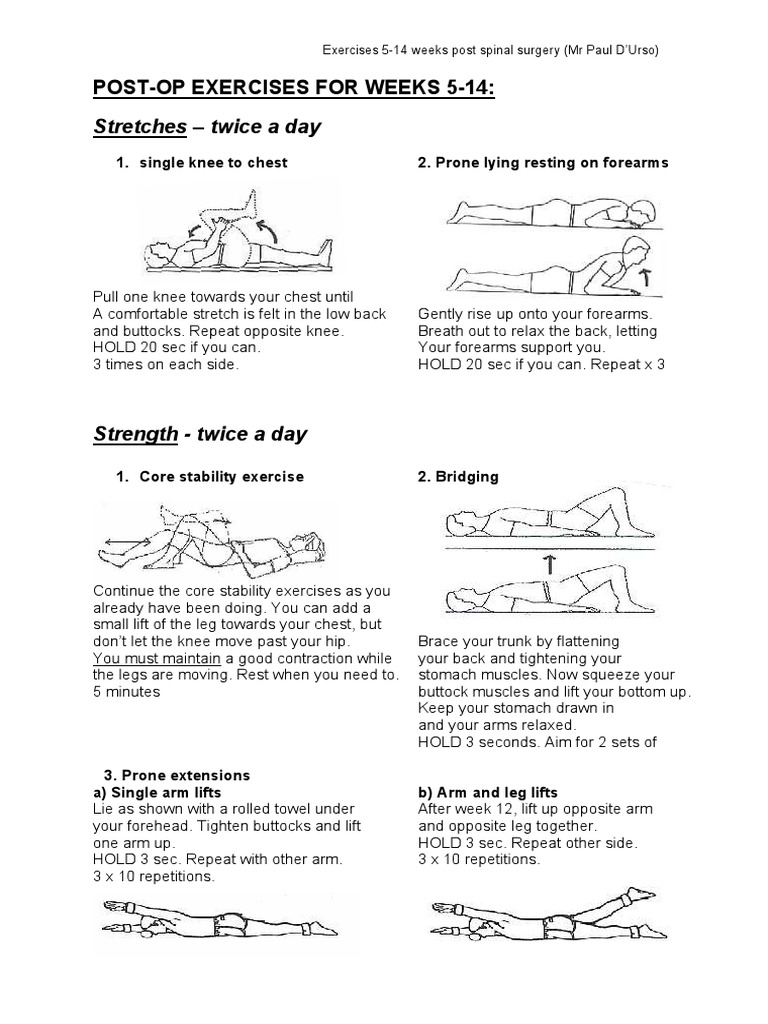 Stretches - Twice A Day: Post-Op Exercises For Weeks 5-14 | PDF ...