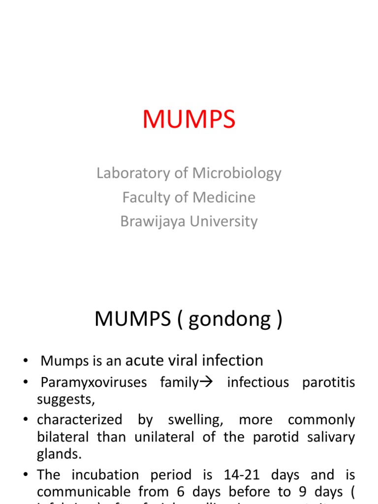 Mumps: Laboratory of Microbiology Faculty of Medicine Brawijaya ...