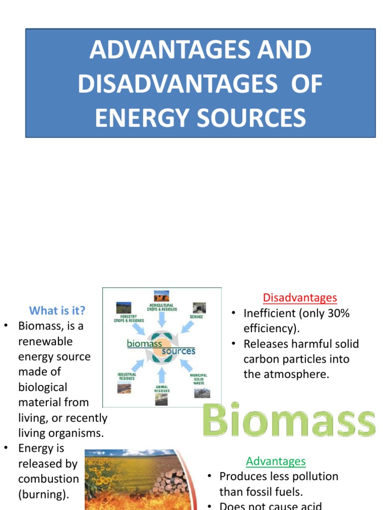 Advantages and Disadvantages of Energy Sources | PDF | Energy ...