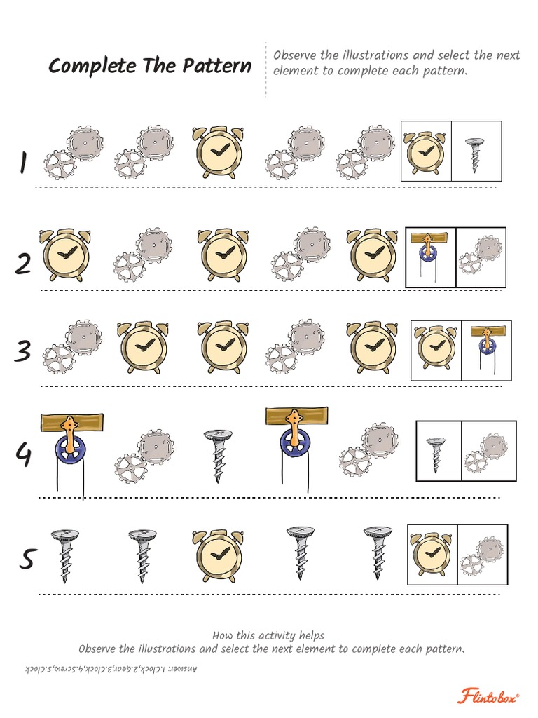 Complete The Pattern: Observe The Illustrations and Select The Next ...
