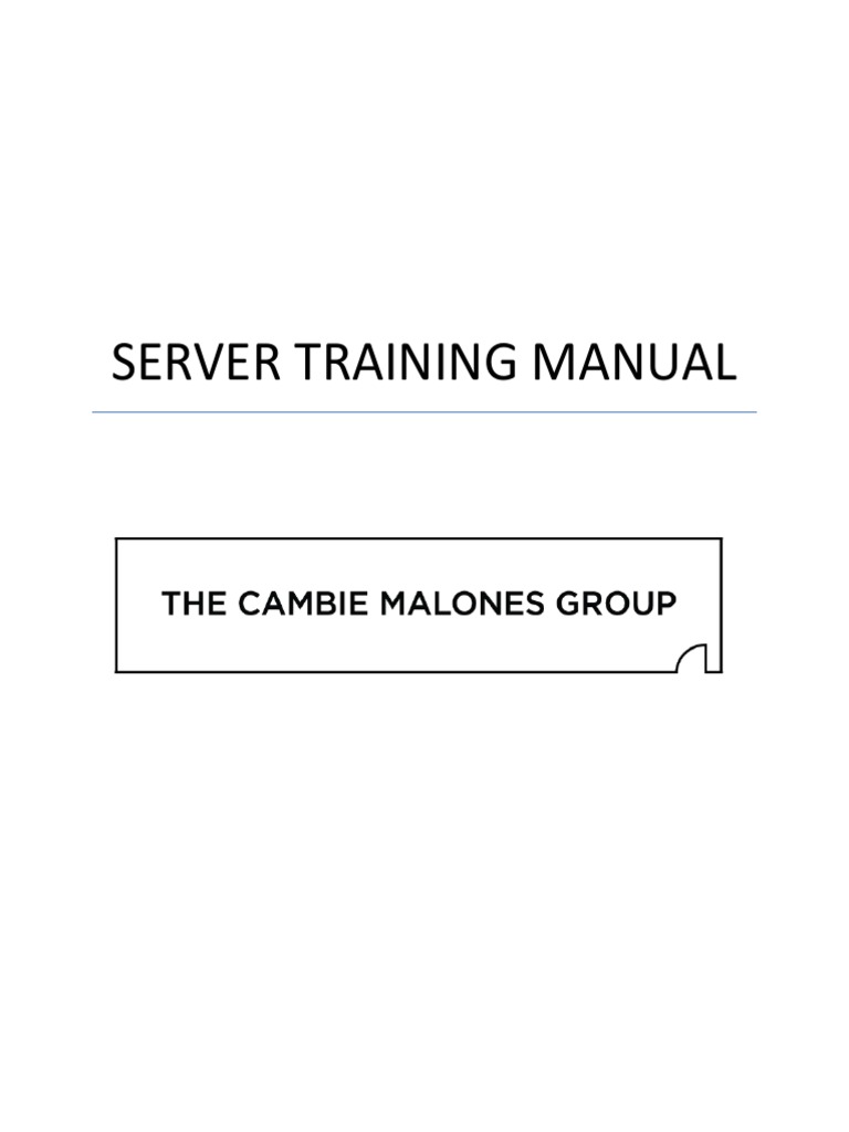 Server Training Manual | PDF | Human Resources | Employment