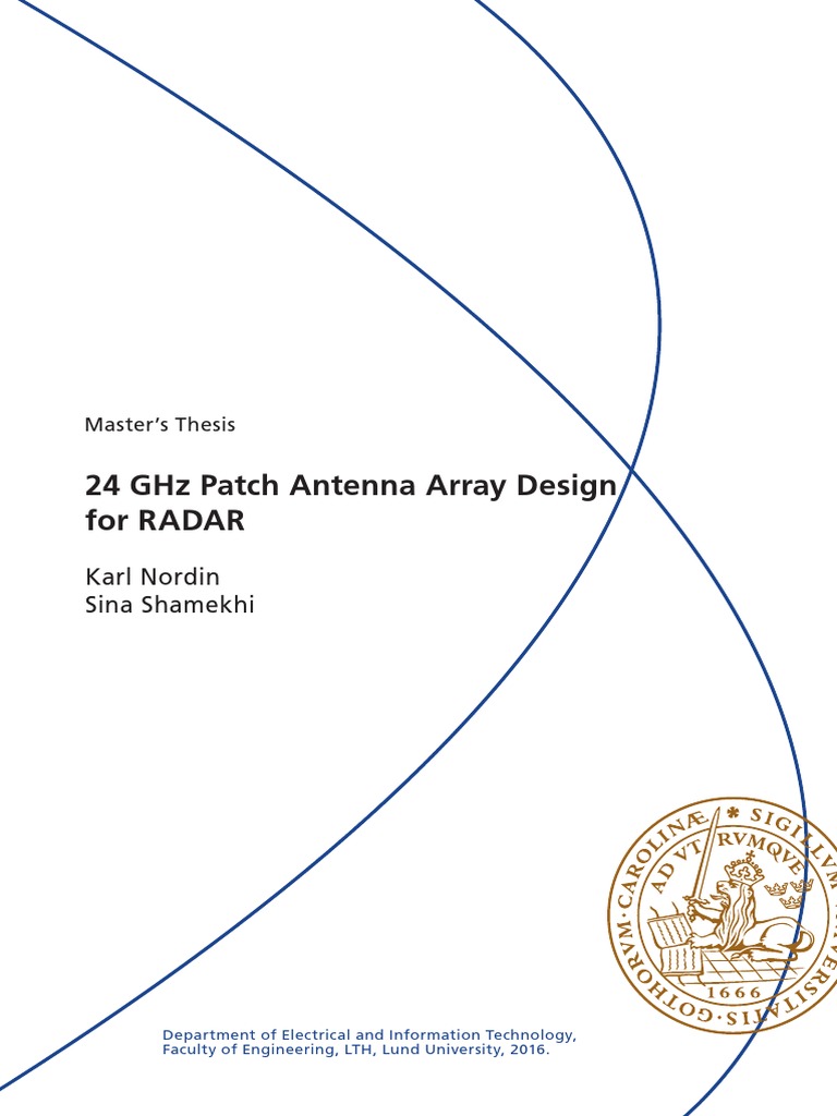 24 GHZ Patch Antenna Array Design For RADAR PDF | PDF | Radar | Antenna ...