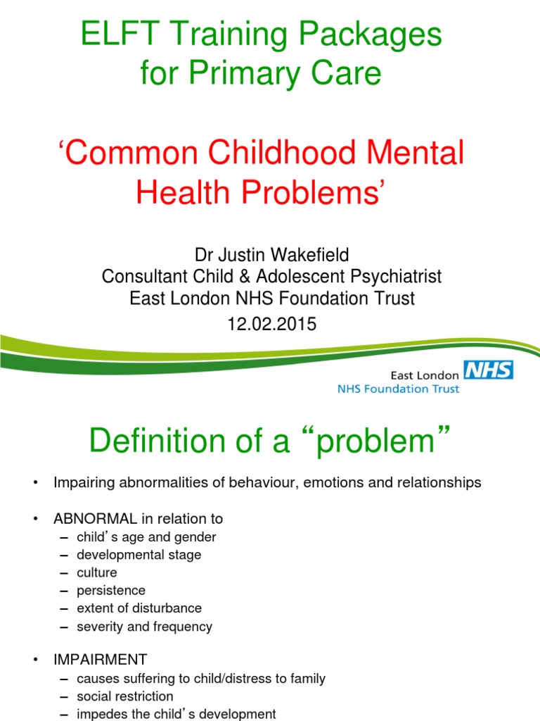 Common Child Psychiatric Disorders | PDF | Mental Disorder | Diagnostic ...