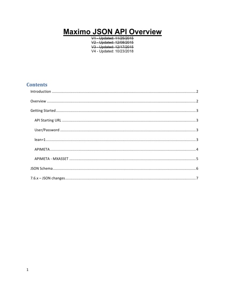 Maximo JSON API Overview | Download Free PDF | Json | Application Programming Interface