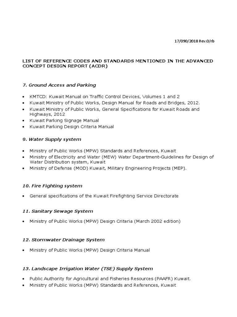 Codes and Standards - Kuwaiti Norms Only | PDF | Kuwait | Firefighting