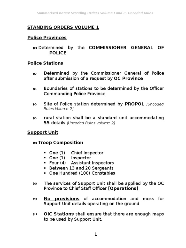 Standing Orders Volume 1 Police Provinces | PDF | Inspector | Prosecutor