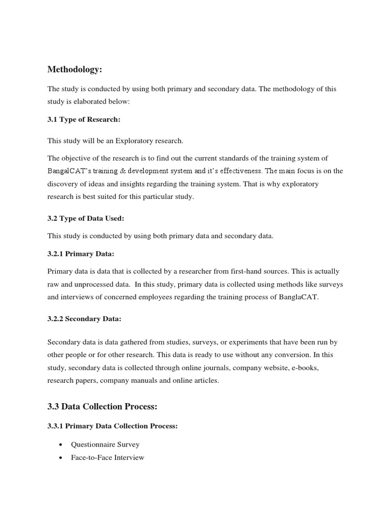 Methodology:: 3.1 Type of Research | PDF | Survey Methodology ...