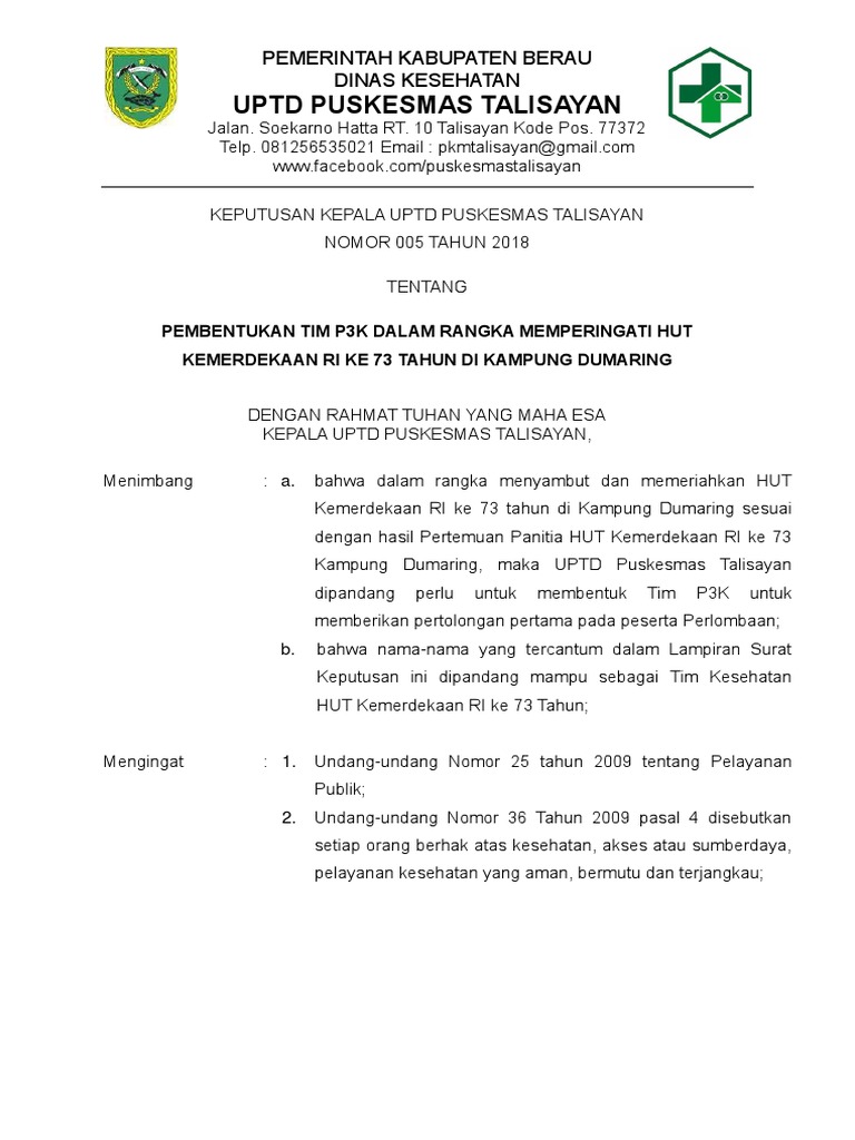 Sk Tim Kesehatan Pdf