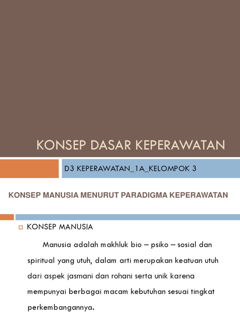 Konsep Manusia Menurut Paradigma Keperawatan | PDF