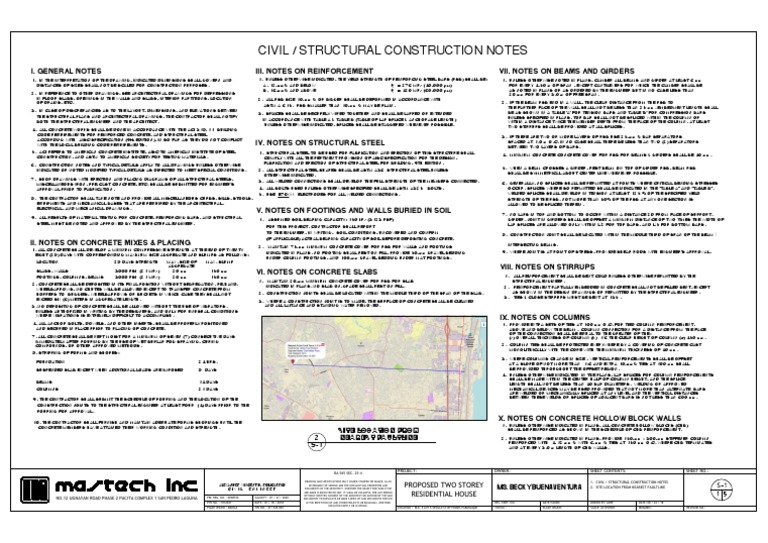 Civil / Structural Construction Notes: Nearest Faultline Site Location ...