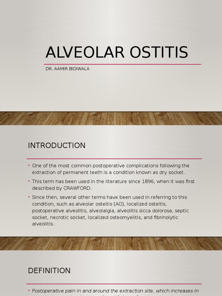 Understanding Alveolar Osteitis | PDF | Mouth | Dentistry
