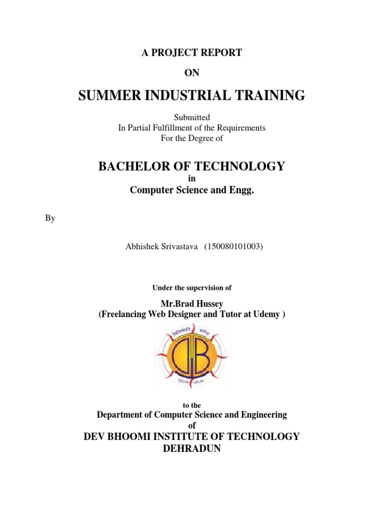 Industrial Project Report | PDF | Hypertext | Software Engineering