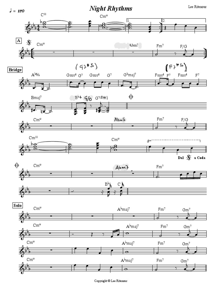 Night Rhythms: Lee Ritenour | PDF | Music Theory | Elements Of Music