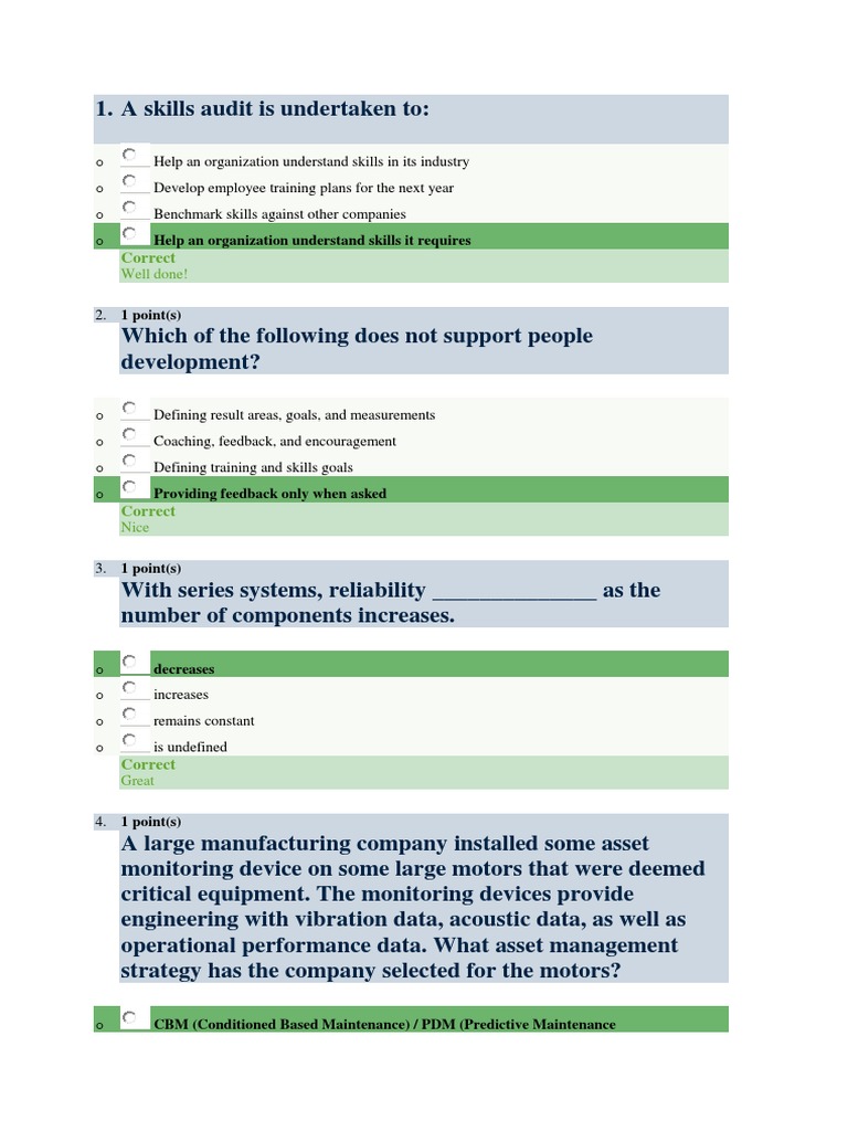 CMRP Quiz 1 | PDF | Reliability Engineering | Systems Engineering
