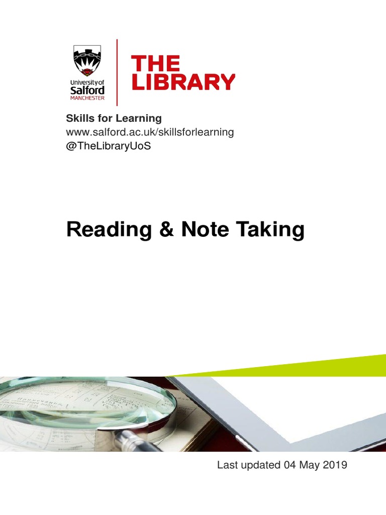 Reading and Note Taking | Download Free PDF | Communication | Cognition