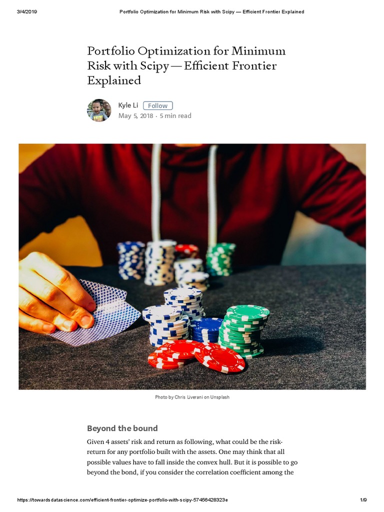 Portfolio Optimization For Minimum Risk With Scipy - Efficient Frontier ...