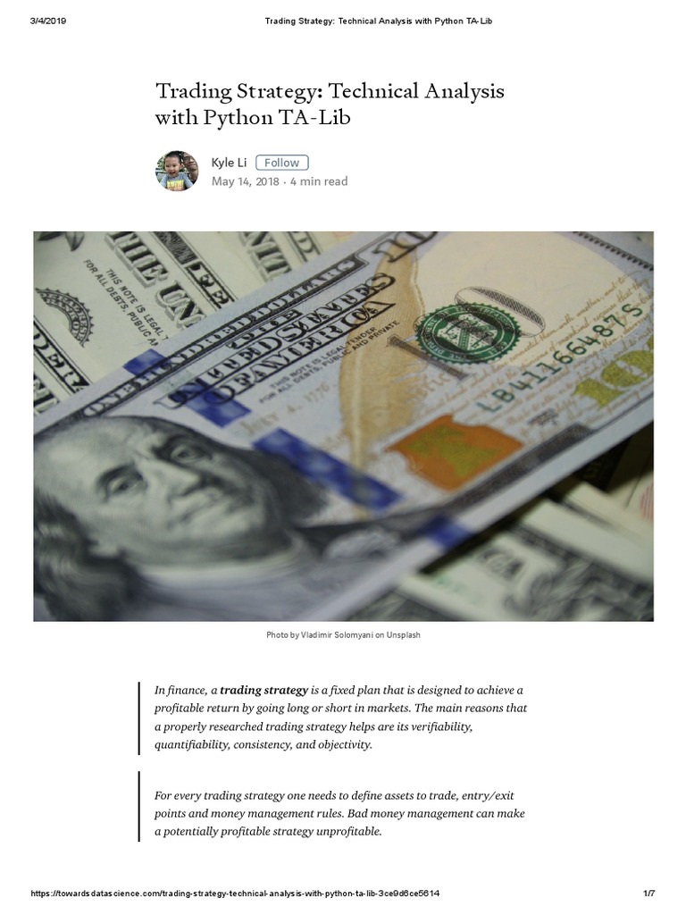 Trading Strategy - Technical Analysis With Python TA-Lib | PDF ...