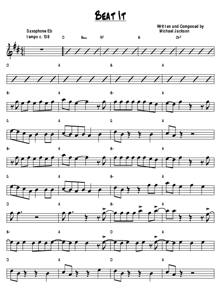 Beat It: D Bsus F#7 B C# | PDF | Song Recordings Produced | Songs Written