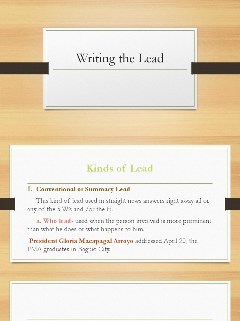 Writing The Lead | PDF