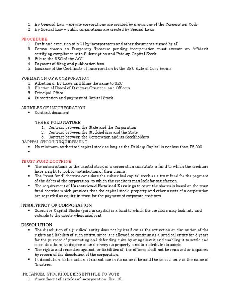 How A Corporation Is Created | PDF | Corporations | Trust Law