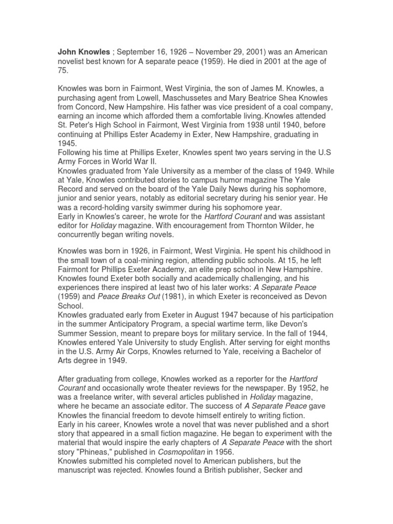 John Knowles | PDF