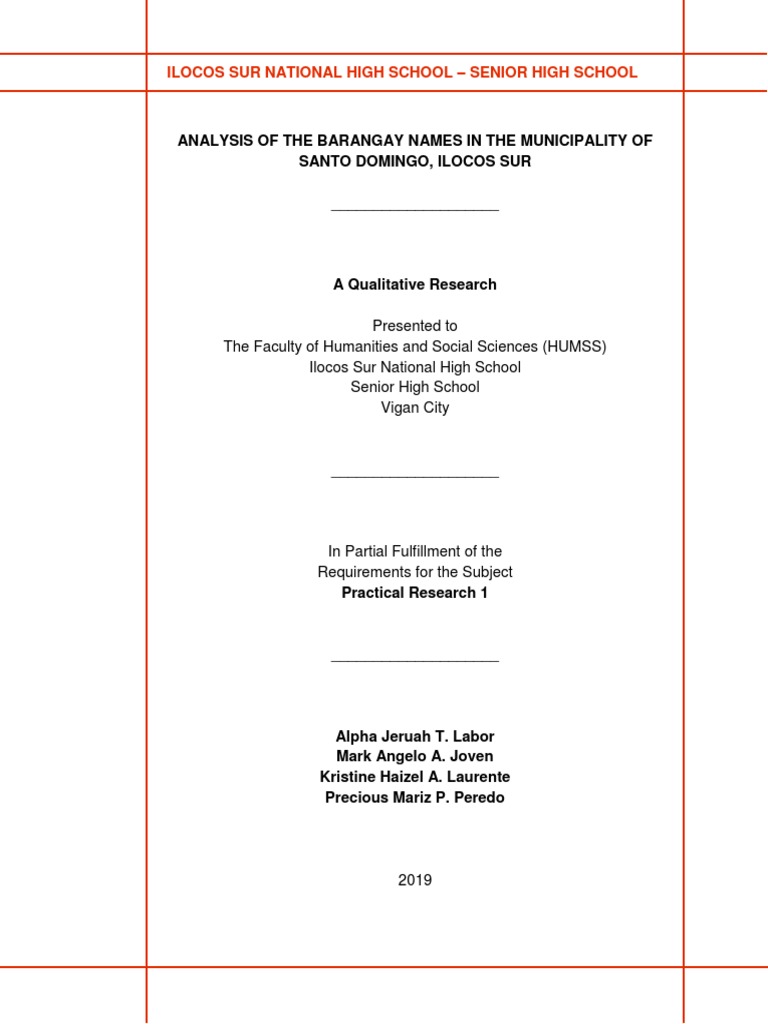 SHS Research Template - 1 | PDF | Science | Cognition