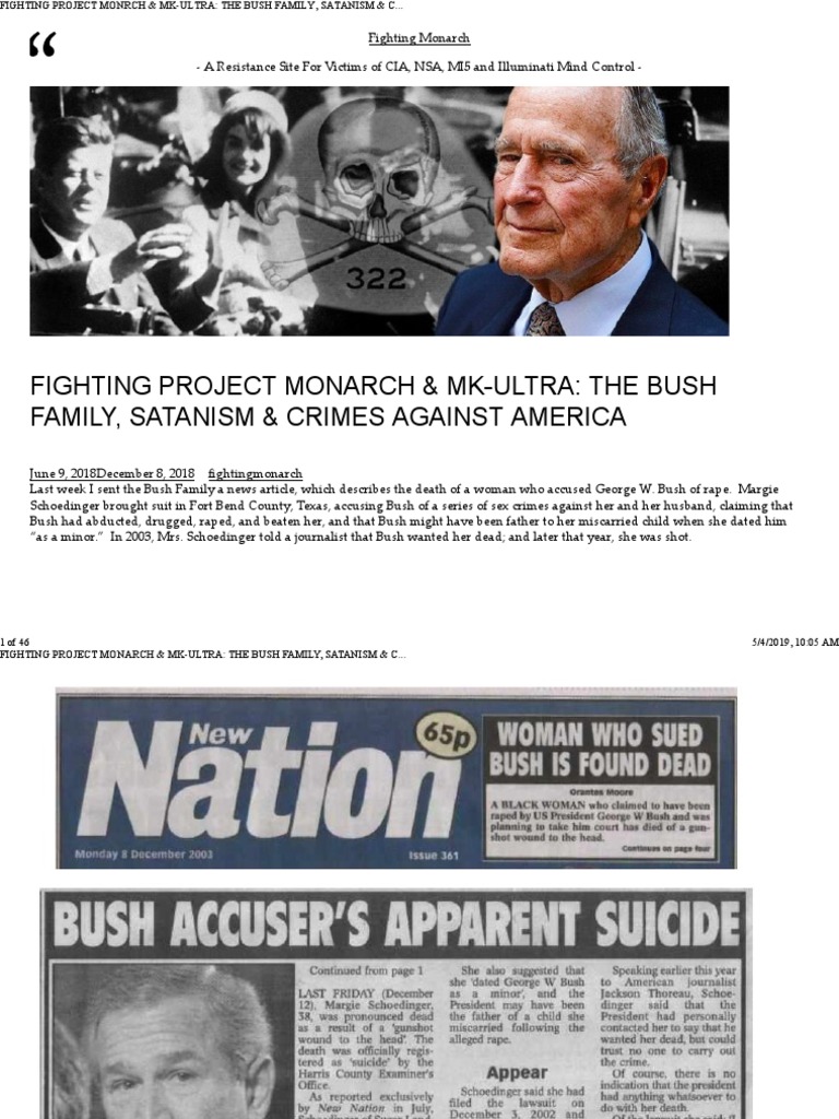 Fighting Project Monarch & Mk-Ultra - The Bush Family, Satanism ...