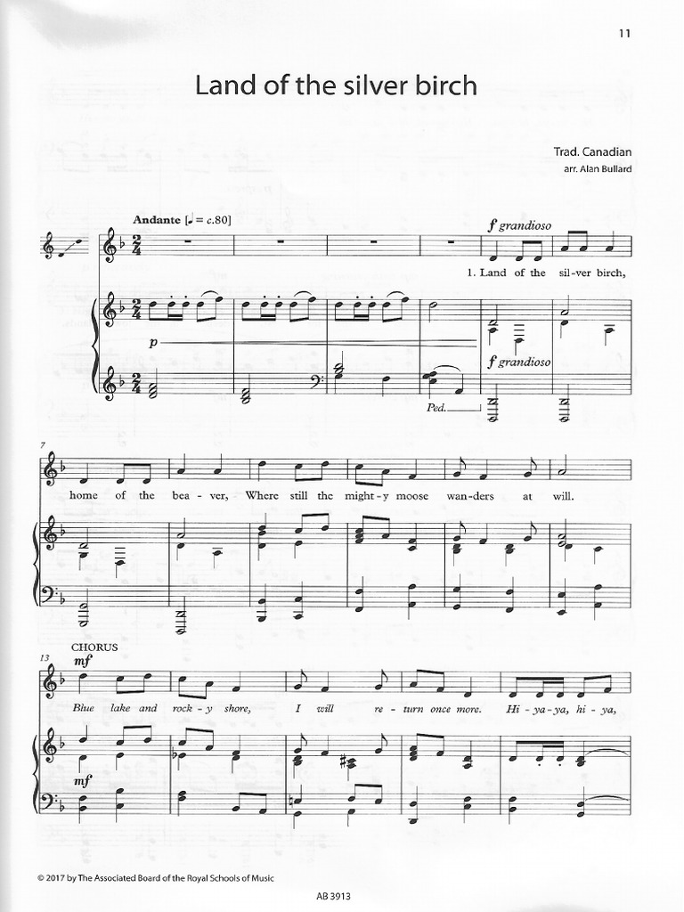 Land of The Silver Birch (Arr Bullard) PDF | PDF