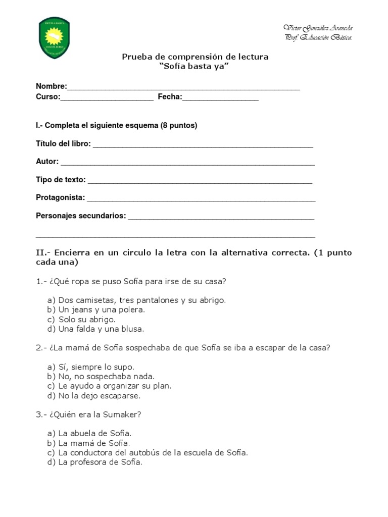 Prueba Sofia Basta Ya | PDF