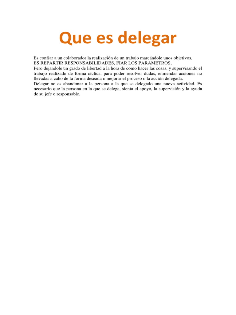 Que Es Delegar | PDF