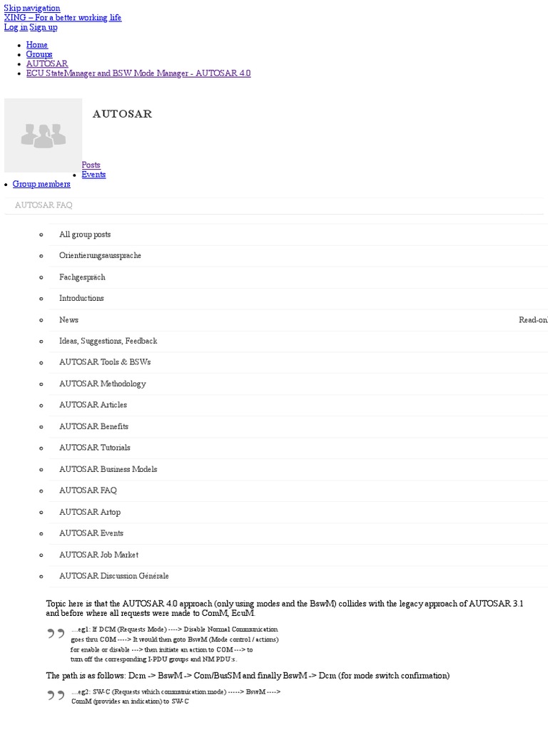 Ecu Statemanager and BSW Mode Manager - Autosar 4.0 - Autosar - Xing ...