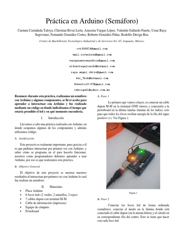 Práctica en Arduino | PDF | Semáforo | Diodo emisor de luz