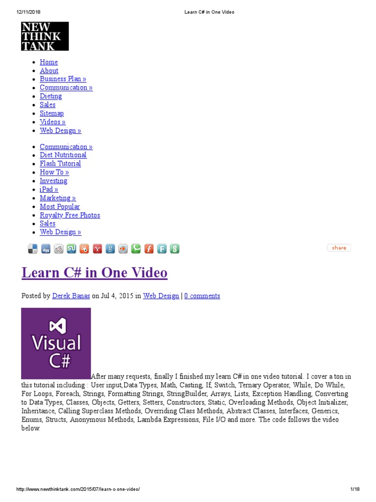 Learn C Handout Pdf Method Computer Programming C Sharp Programming Language