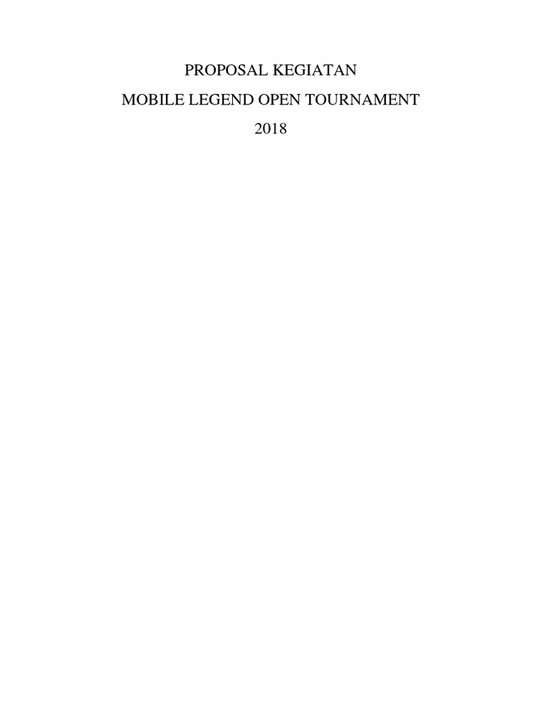 Proposal Turnamen Mobile Legend | PDF