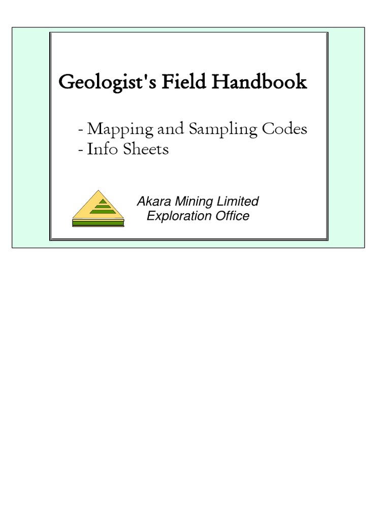Geologist's Field Handbook: - Mapping and Sampling Codes - Info Sheets ...
