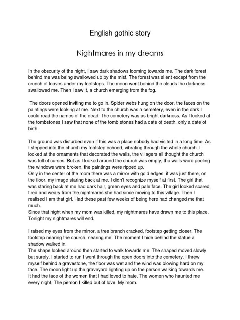 Nightmares in a Gothic Cemetery | PDF
