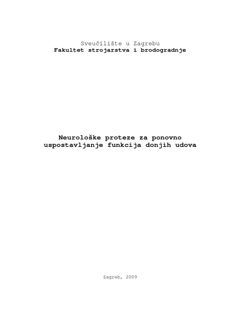 Neurološke Proteze - Donji Udovi | PDF