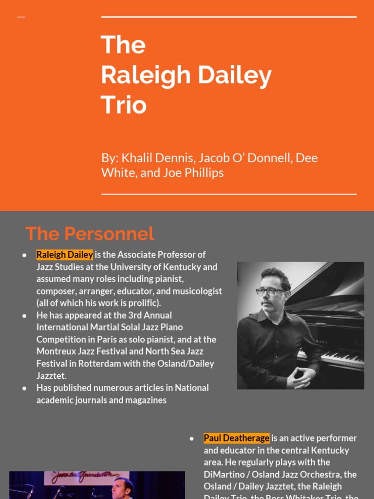 The Raleigh Dailey Trio | PDF | Jazz | African American Music