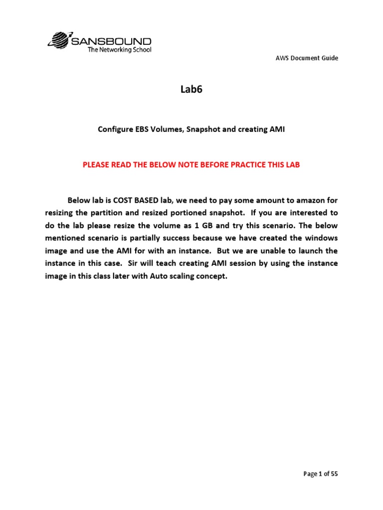 Lab6 - Configure EBS Volumes | PDF | Computing | Computer Architecture