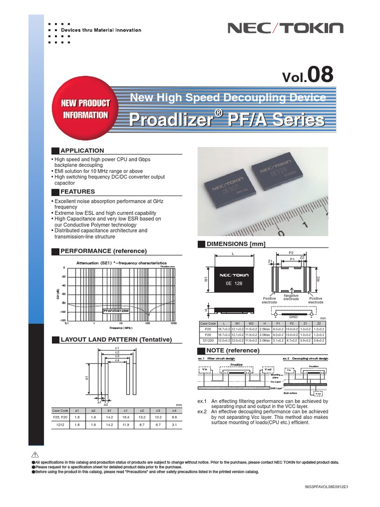 Nec Tokin 0e907 Datasheet PDF | PDF | Capacitor | Reliability Engineering