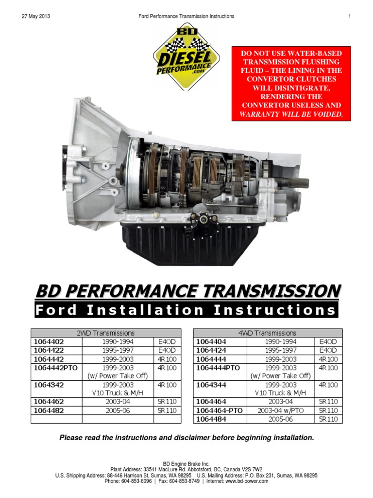 Ford Transmission Installation4 PDF | PDF | Transmission (Mechanics ...