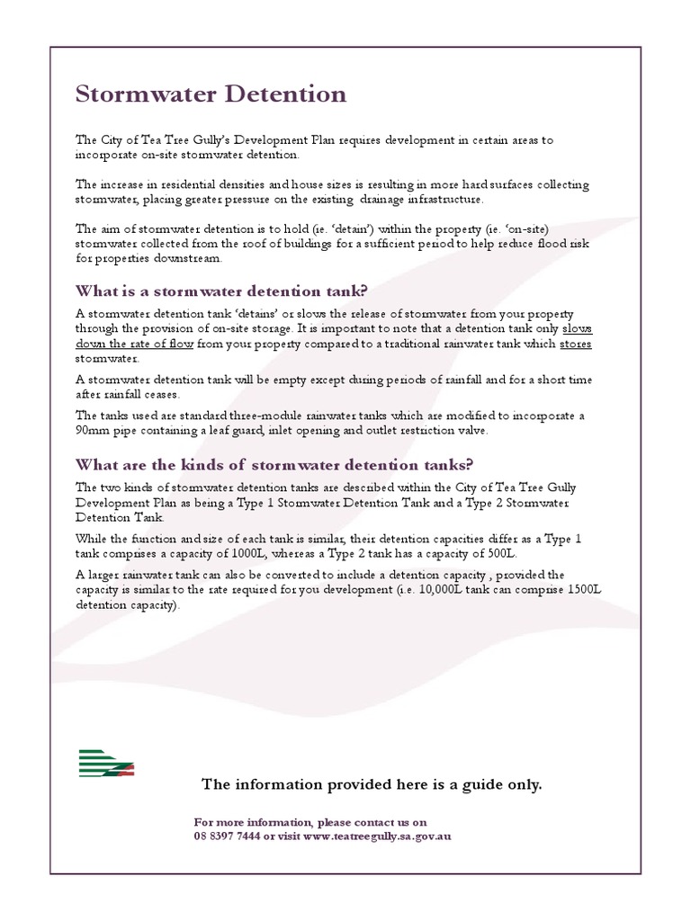 MARION Stormwater Detention Brochure | PDF | Stormwater | Rain