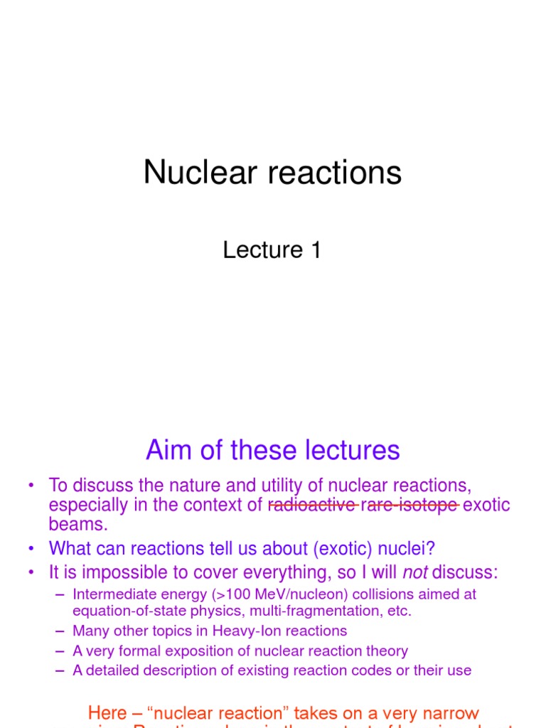 Reaction 1 | PDF | Nuclear Reaction | Cross Section (Physics)