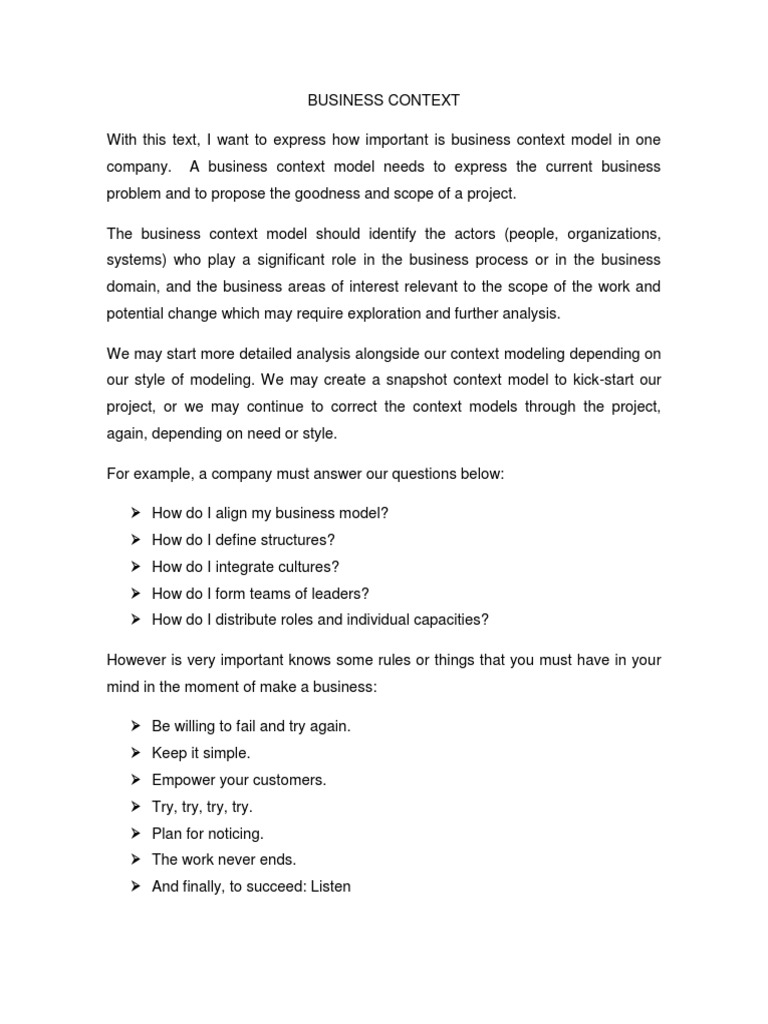 Busines Context | PDF