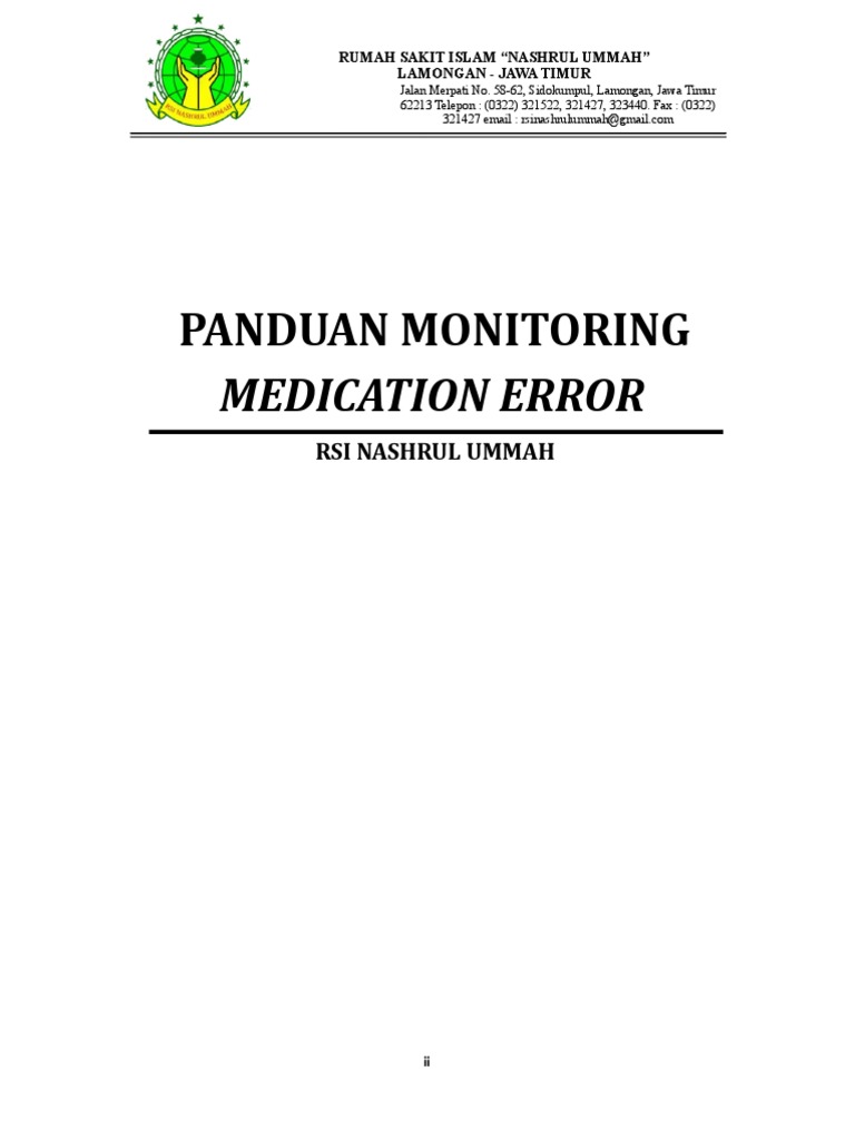 Panduan Monitoring Medication Error | PDF
