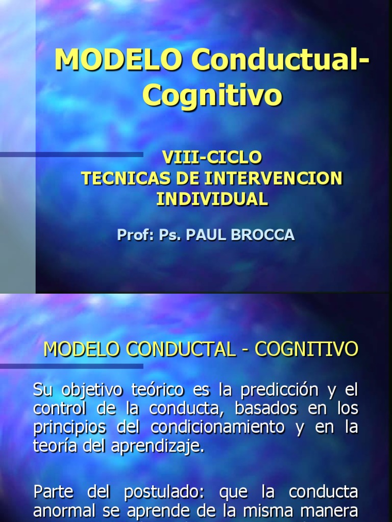 Modelo Conductual-Cognitivo y Técnicas | PDF | Terapia cognitiva ...