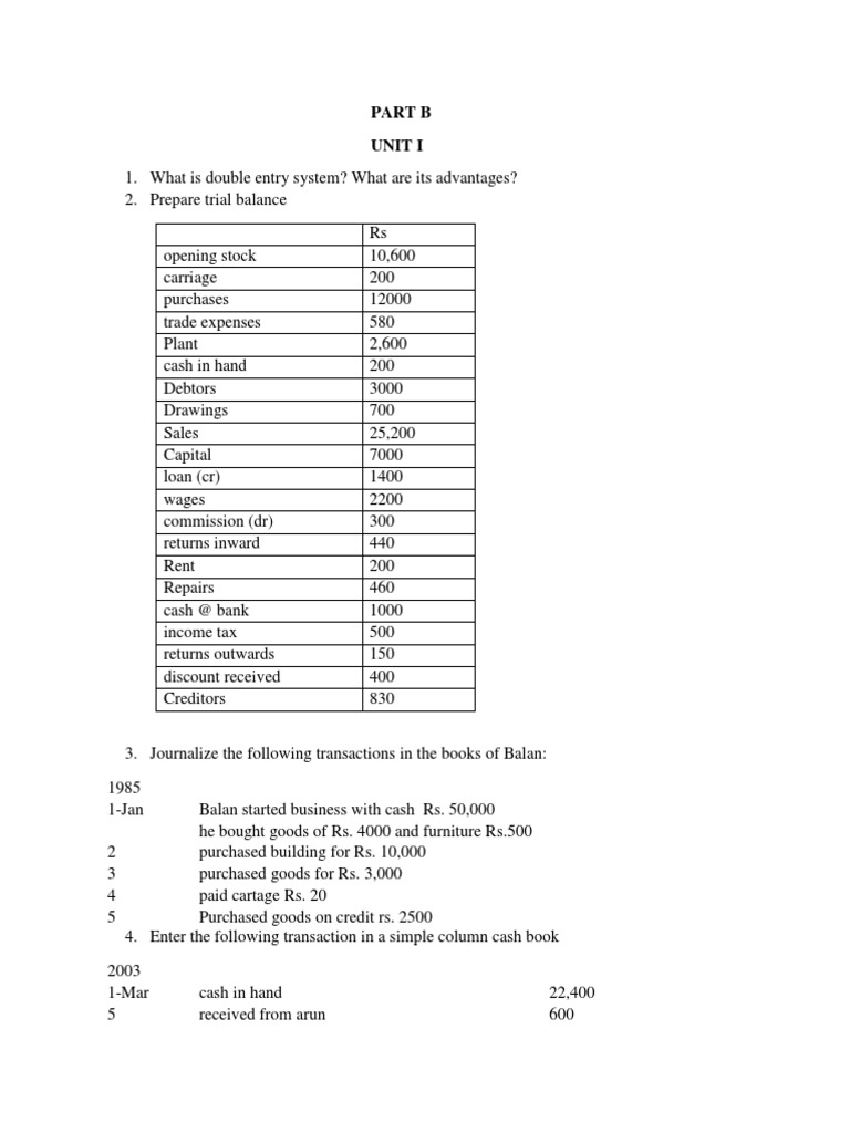 PART B Financial Accounting | PDF | Debits And Credits | Bad Debt