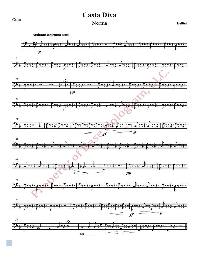 14 Casta Diva - Cello | PDF | Italian Music | Opera